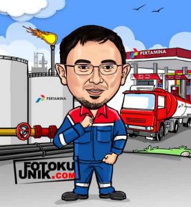 Karikatur Pertamina - jasa karikatur dan mozaik